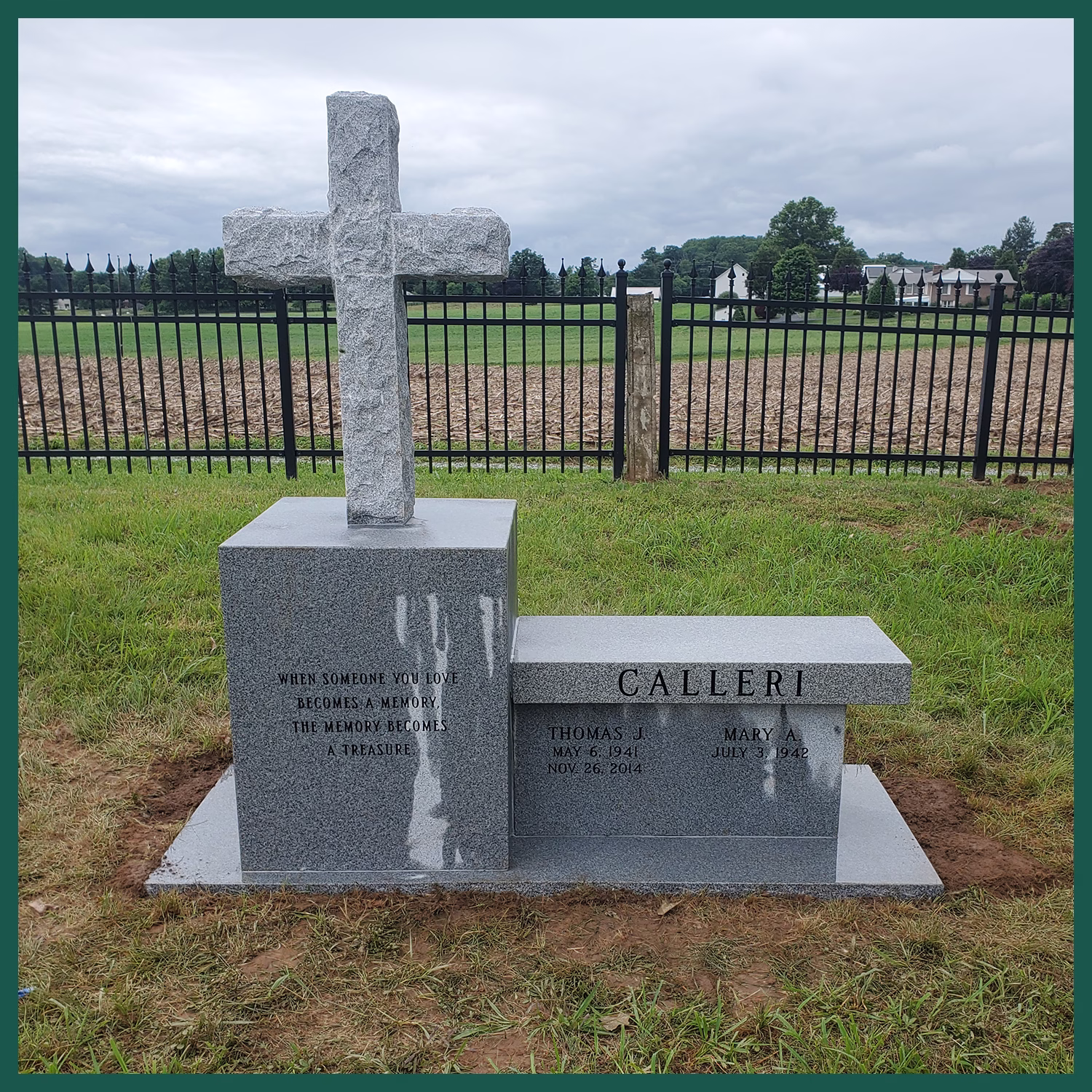 Custom Cemetery Benches | Tegeler Monument | Maryland